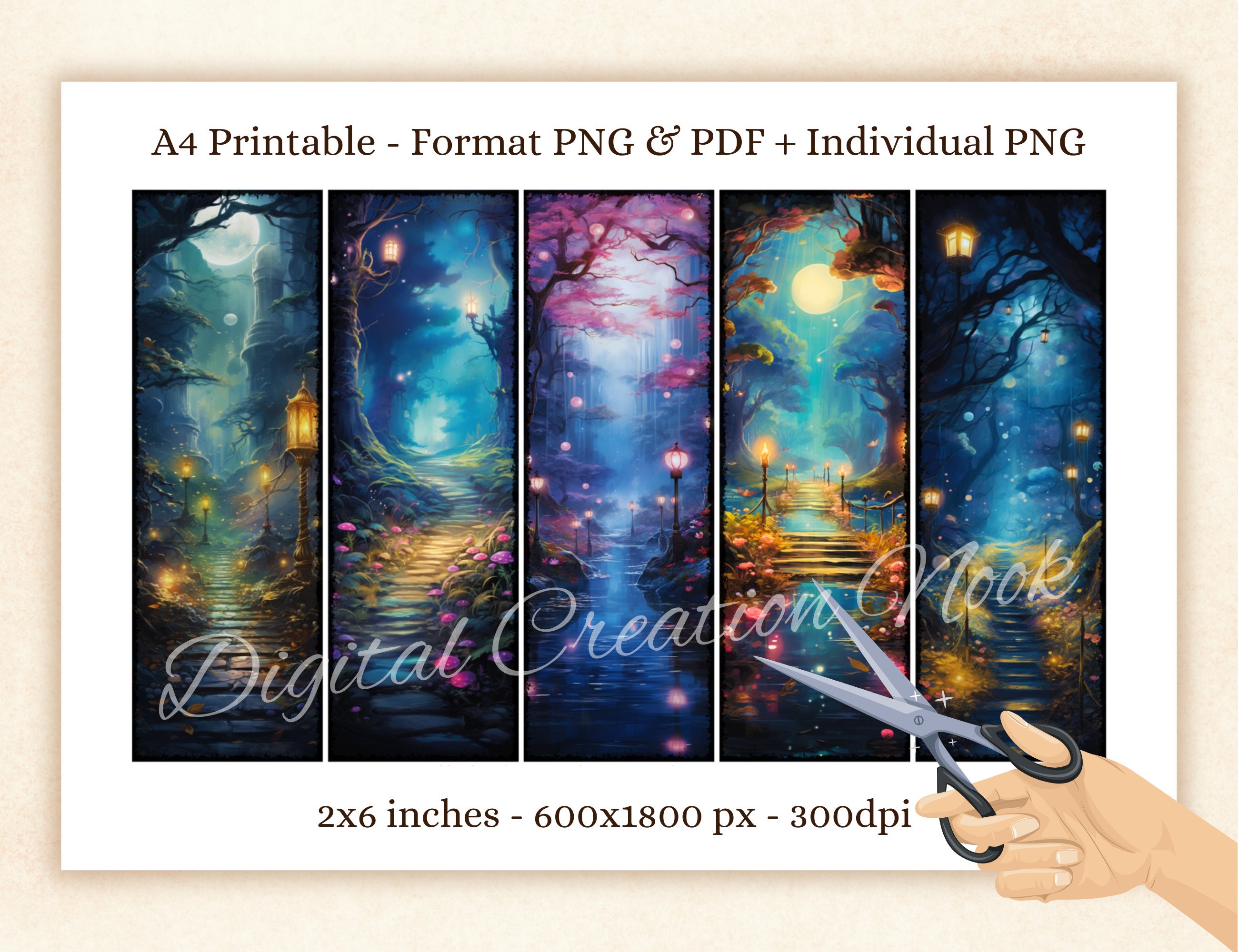 Mystical Forest Printable Bookmarks for Book Lovers, Whimsical ...