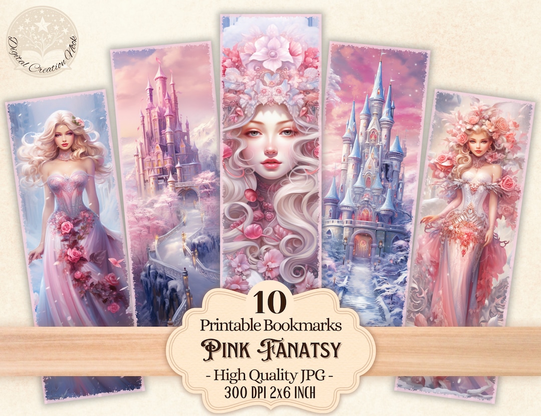 Pink Fantasy Printable Bookmarks for Book Lovers, Winter Reading Fairy ...