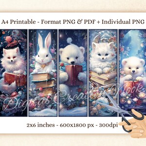 Winter Reading Printable Bookmarks for Book Lovers, Christmas Whimsical ...