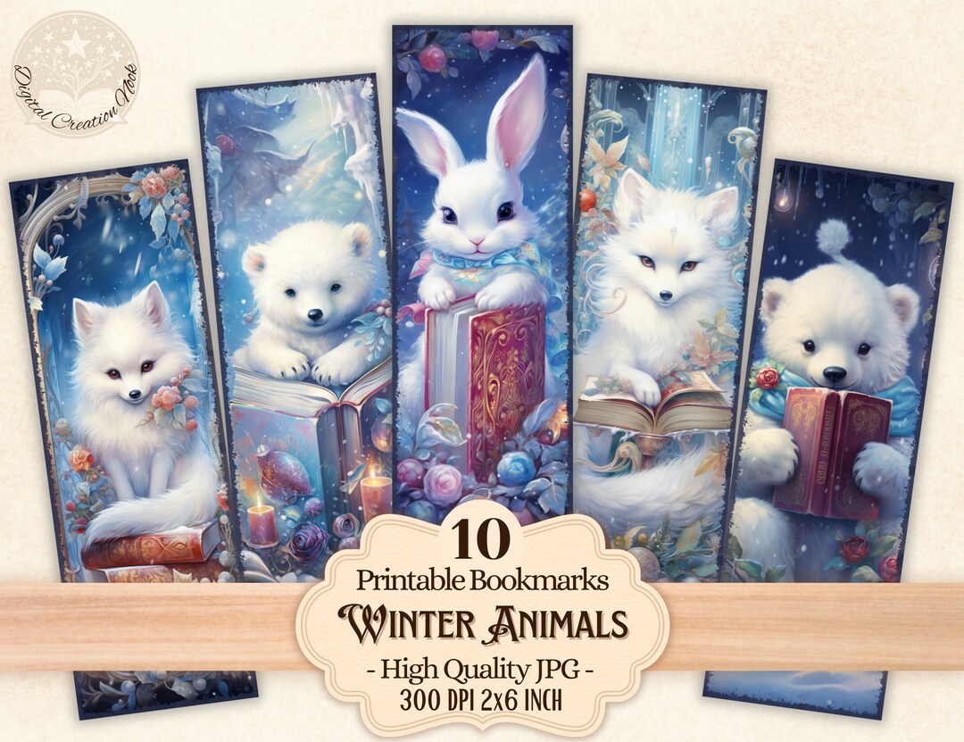 Winter Reading Printable Bookmarks for Book Lovers, Christmas Whimsical ...