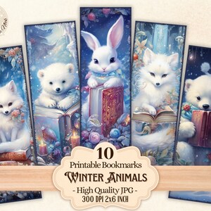 Winter Reading Printable Bookmarks for Book Lovers, Christmas Whimsical ...