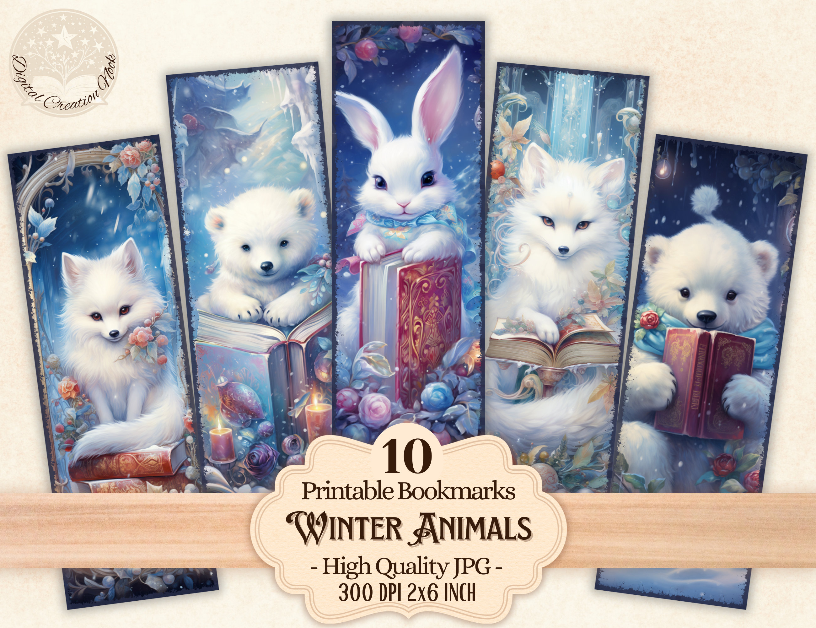 Winter Reading Printable Bookmarks for Book Lovers, Christmas Whimsical ...