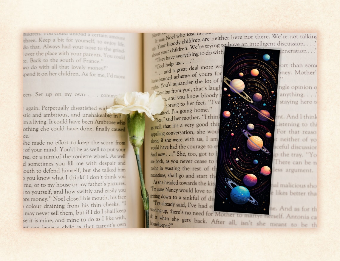 Colorful Planets Printable Bookmarks for Book Lovers, Space Designs ...