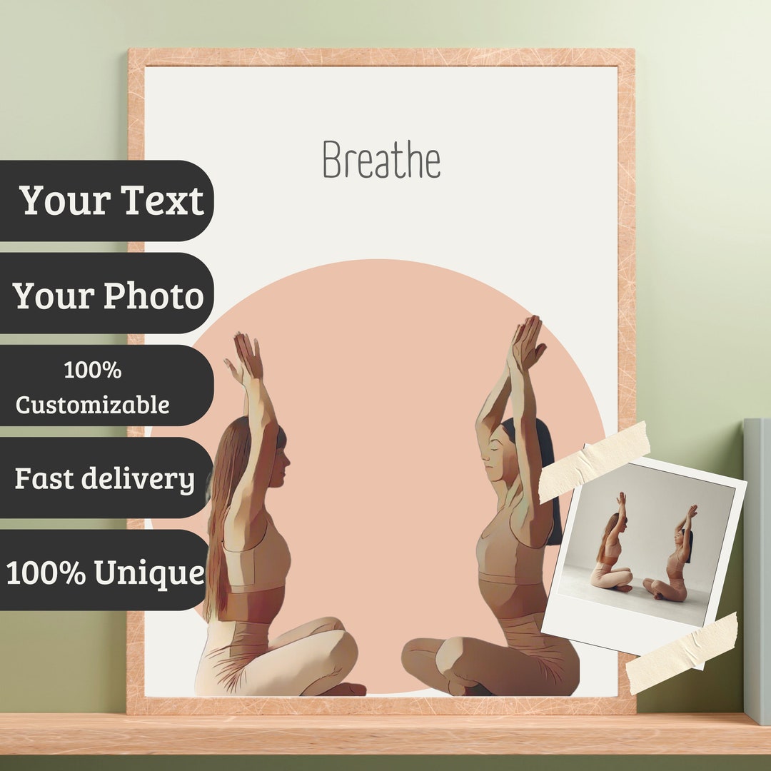 Custom Personalized Faceless Minimalistic Portrait for Yoga Lover, Yoga ...
