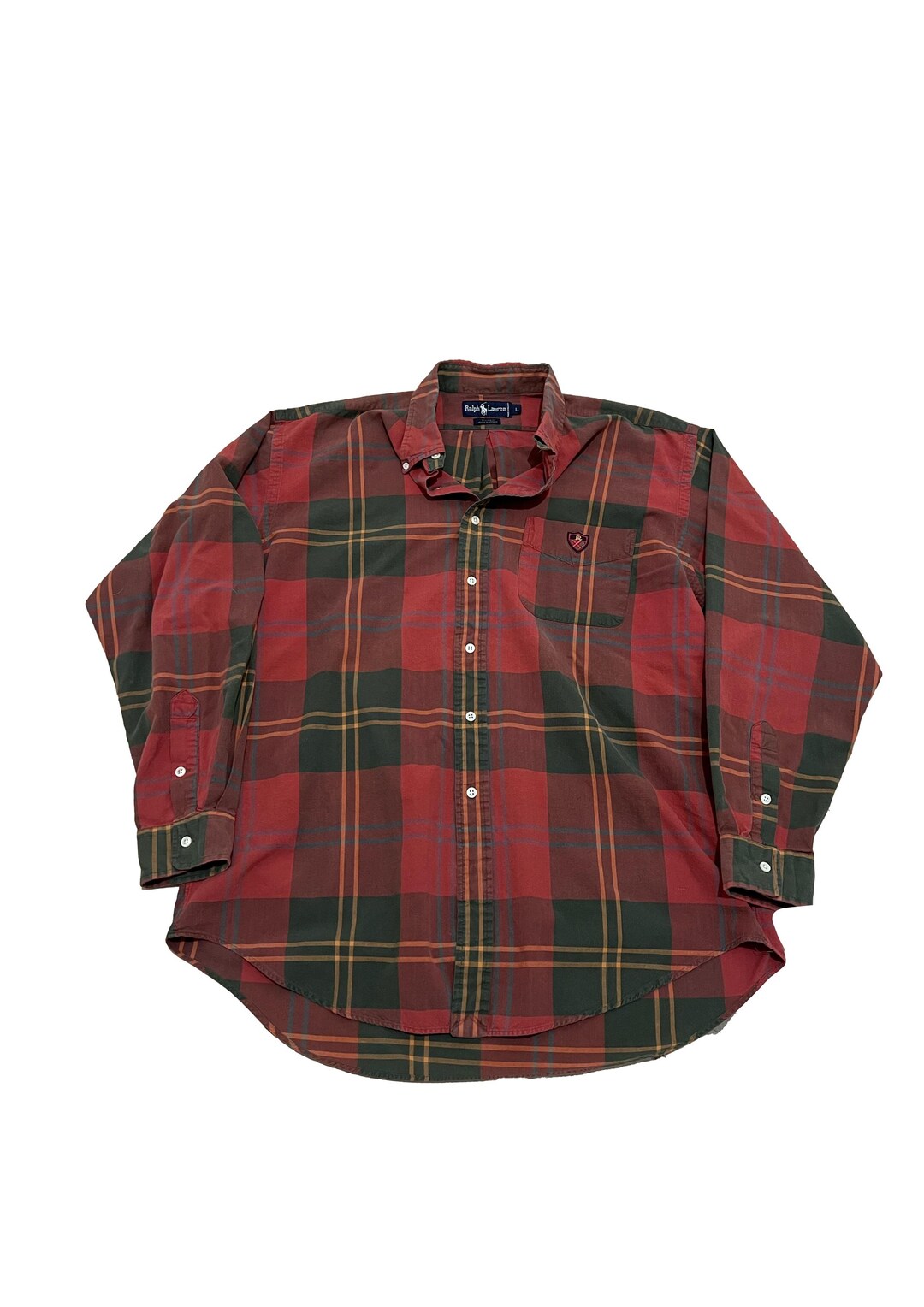 Vintage Red Plaid Polo Ralph Lauren Size L Shirt - Etsy