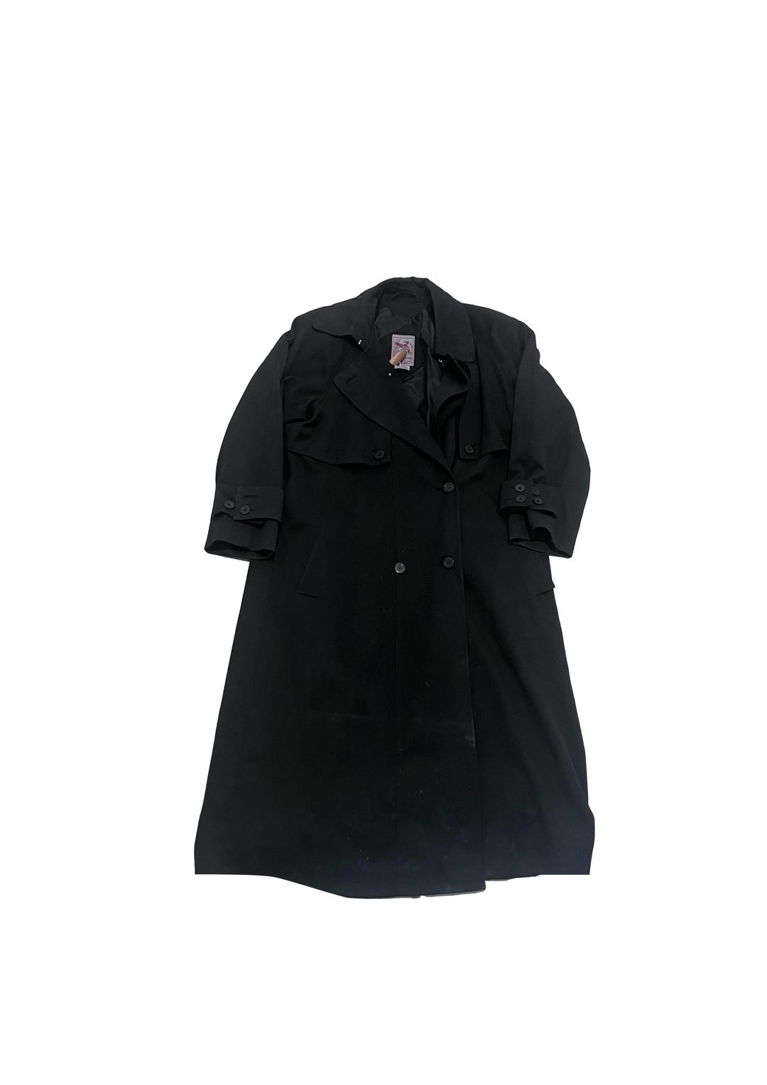 Waters Edge Michelle Stuart Black Trench Raincoat Coat Womens 10 - Etsy