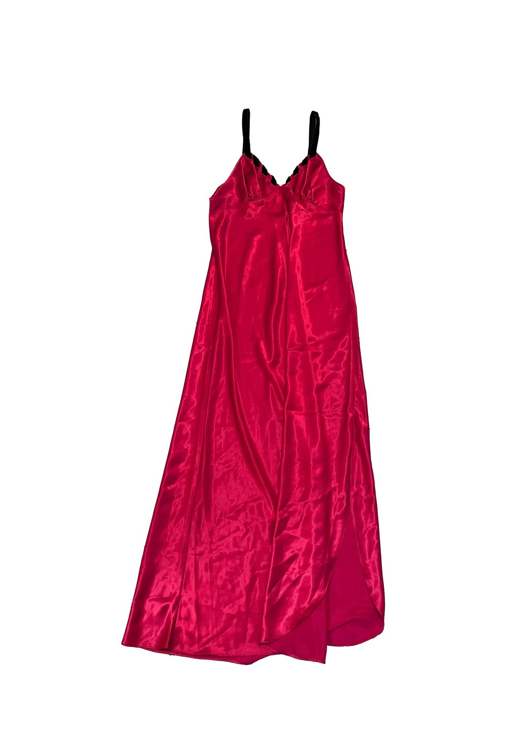 Vintage Valentino Intimo Red Satin Slip Maxi Night Dress - Etsy