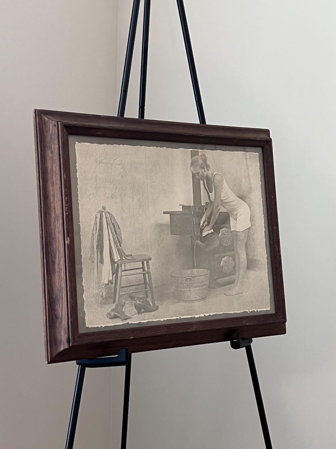 VTG R. Hendrickson Sepia Print Woman Pouring Bath Framed - Etsy