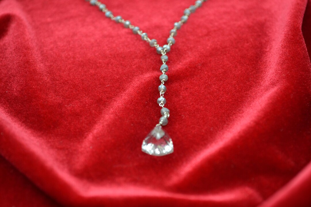 Vtg.sign Deb Guyot Cultured Rock Crystal 925 Silver Y Necklace - Etsy