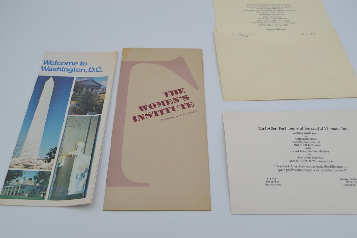 Successful Women Inc 80s Pamphlet Shoreham Hotel DC - Etsy