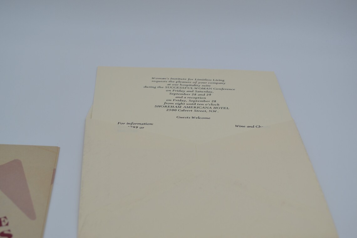 Successful Women Inc 80s Pamphlet Shoreham Hotel DC - Etsy