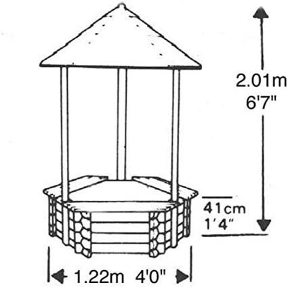 Wishing Well Planter 6ft 7 With Fabric Soil Retainer Outdoor Garden ...