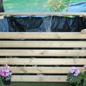 Garden Pool 300 Gallon Raised Fish Pond and Liner Tank Outdoor Timber ...