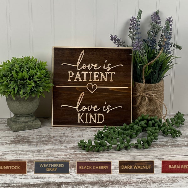 Love is Patient Wood Sign - Etsy