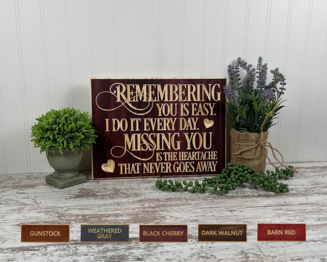 Remembering You is Easy. I Do It Every Day. Missing You is the Heartache That Never Goes Away ...