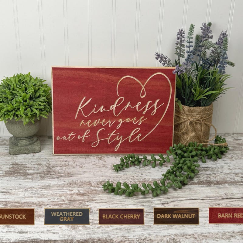 Kindness Wood Sign - Etsy