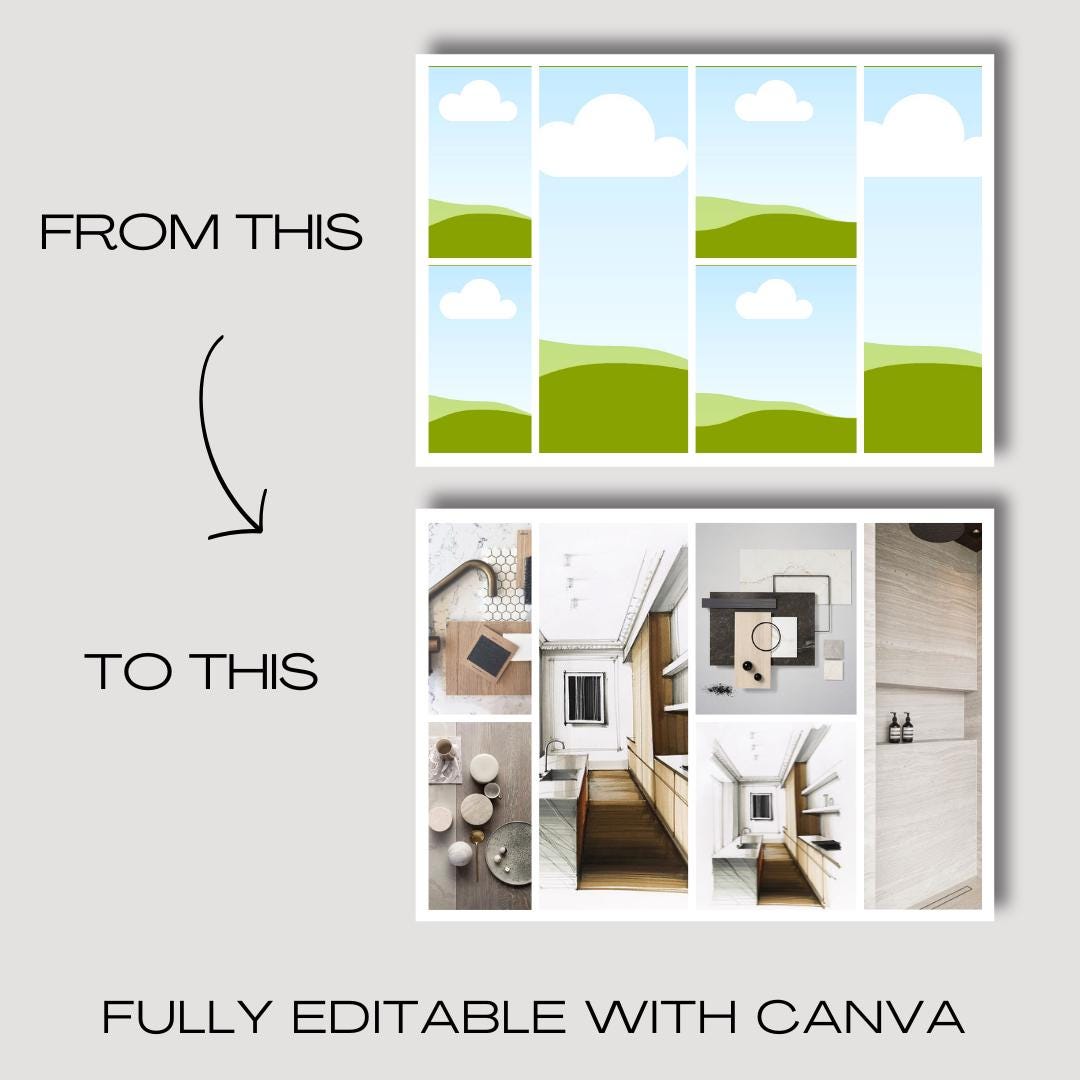 Interior Design Moodboard Template, Canva Editable Moodboard, Furniture ...