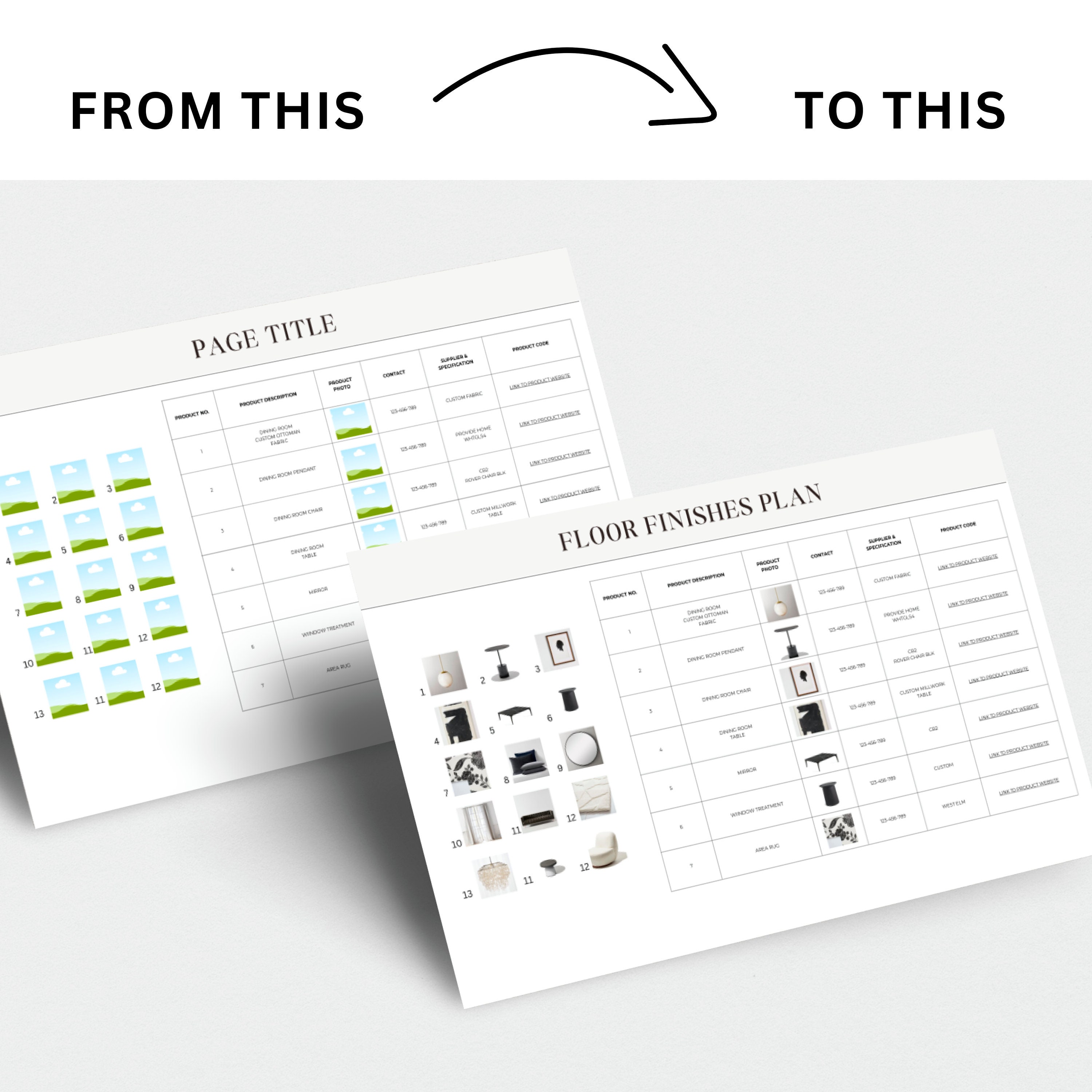 Interior Design Schedule Template, Fully Editable With Canva, Fixtures ...