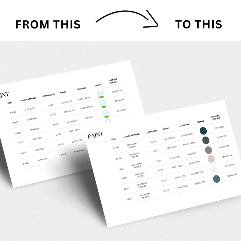 Interior Design Schedule Template, Fully Editable With Canva, Fixtures ...