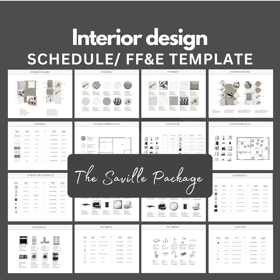 Interior Design Schedule Template, Fully Editable With Canva, Fixtures ...