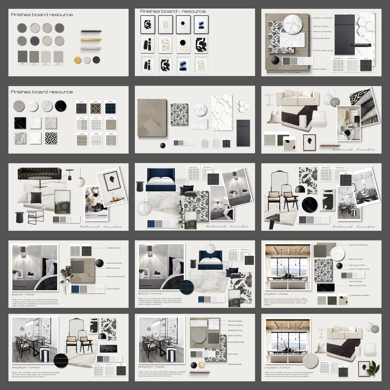 Furniture & Finishes Mood Board Canva Template • Editable FF and E ...