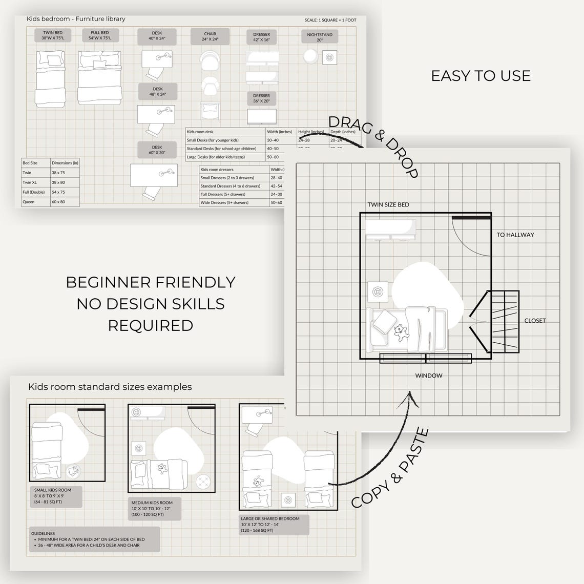 Bedroom Layout Planner Canva Template | Furniture Layout Tool | Room ...