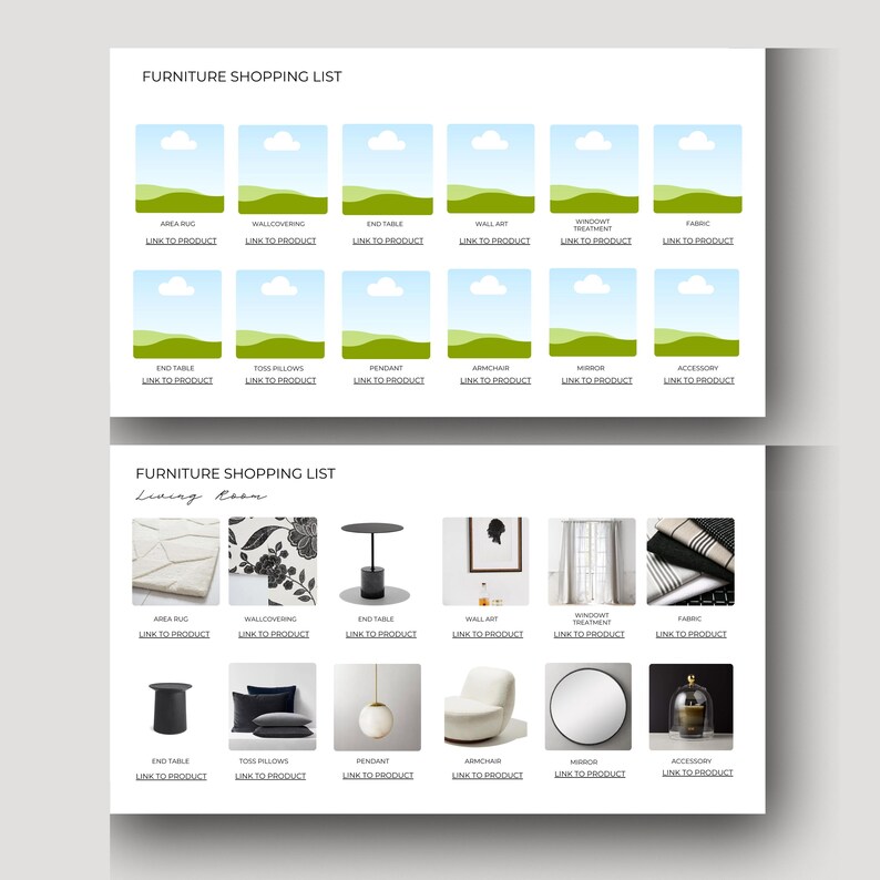 Interior Design Shopping List Template: Modern Minimalist Canva ...