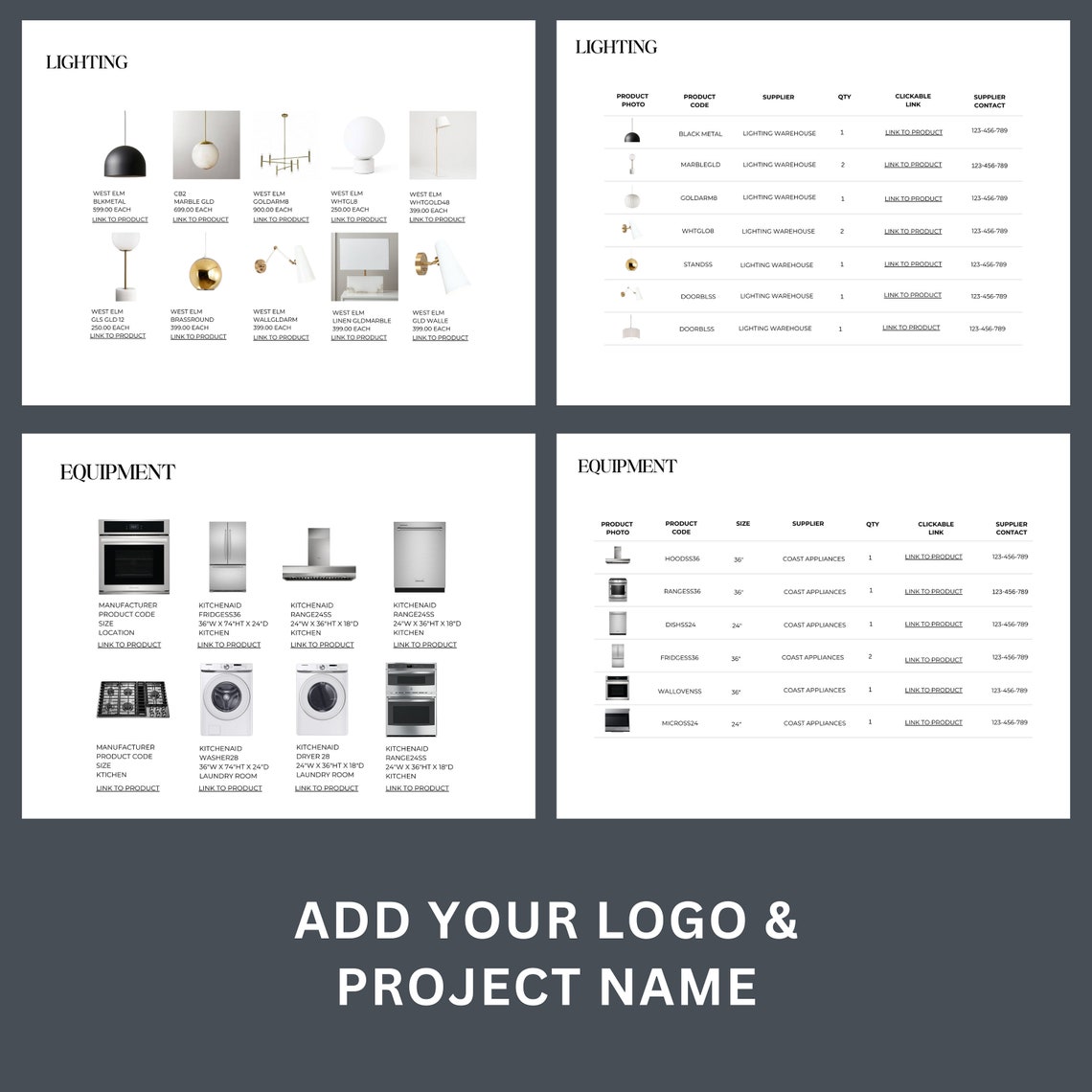 Interior Design Schedule Template, Fully Editable With Canva, Fixtures ...