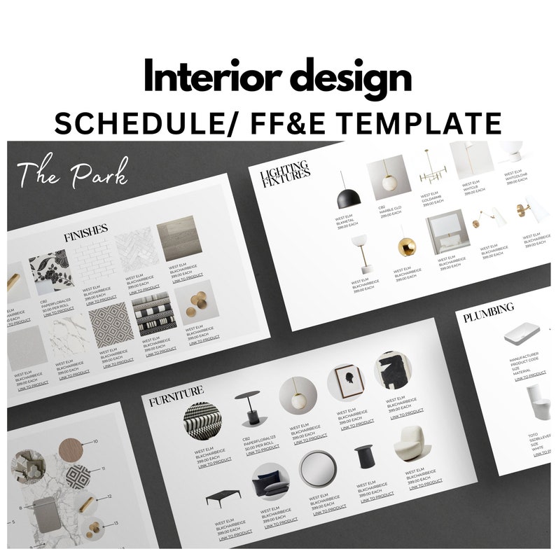 Interior Design Schedule Template, Fully Editable With Canva, Fixtures ...
