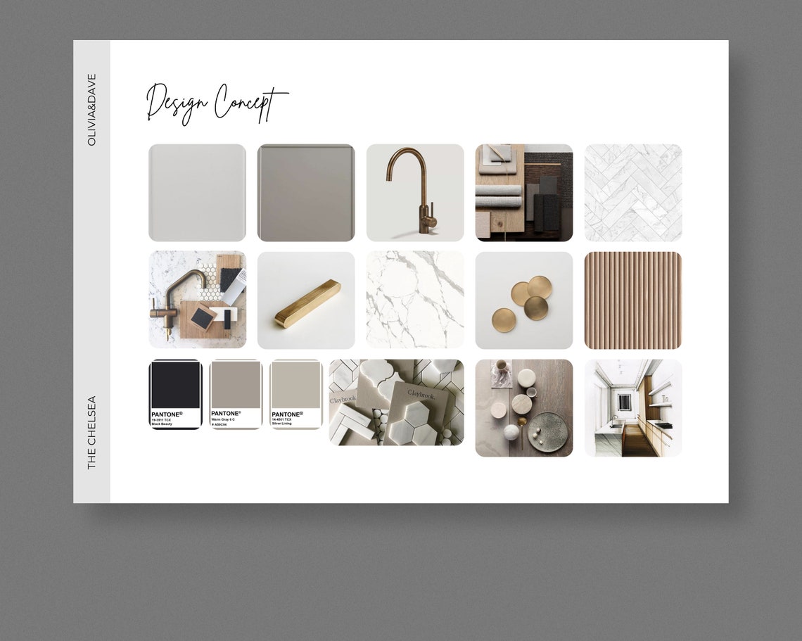 Interior Designer Canva Presentation Template, Mood Board, Finishes ...