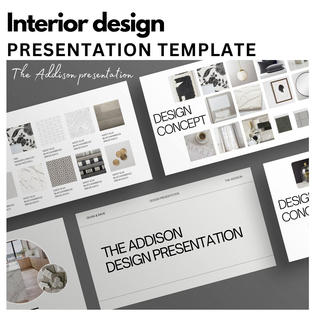 Interior Designer Editable Canva Presentation Template, Moodboard ...