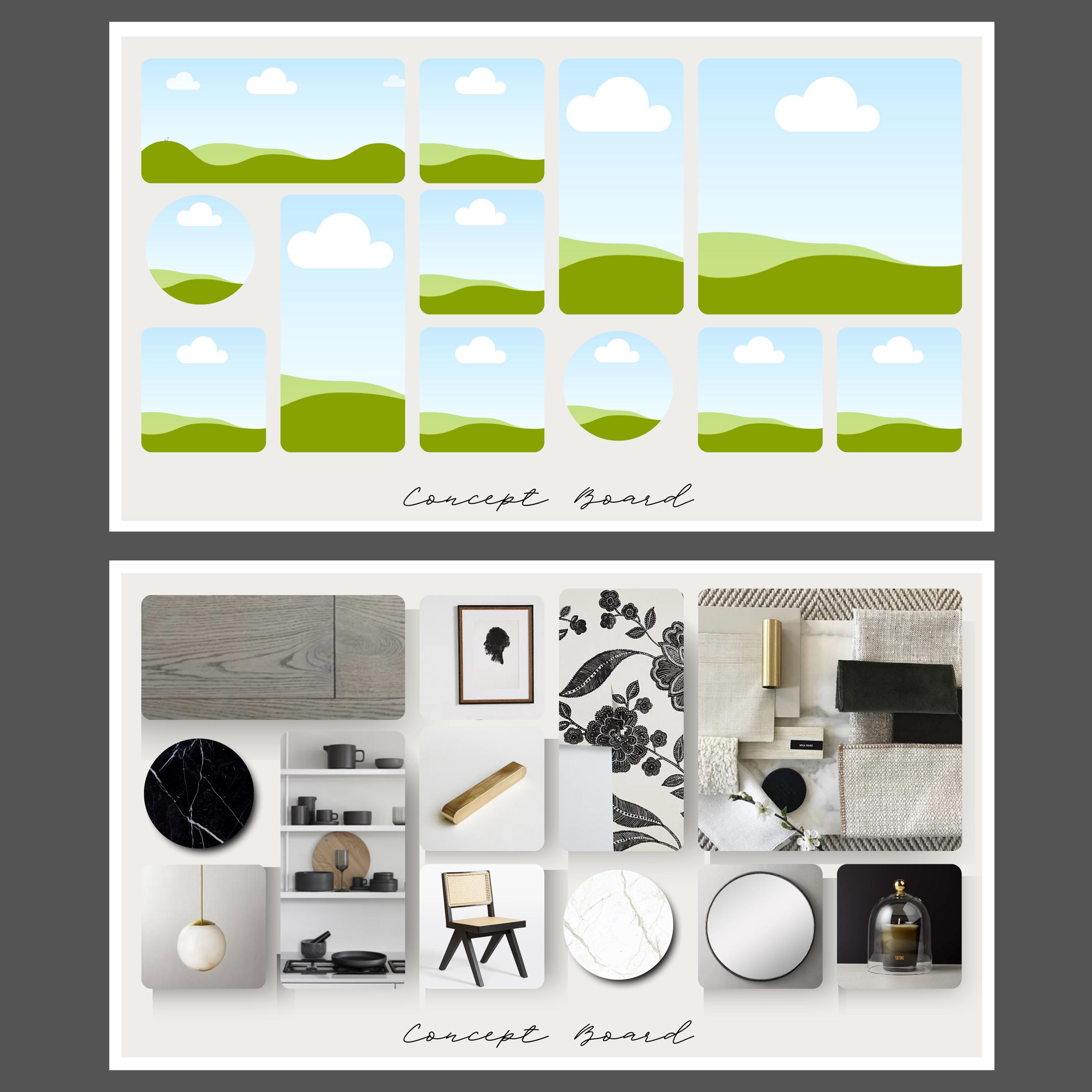 Furniture & Finishes Mood Board Canva Template • Editable FF and E ...