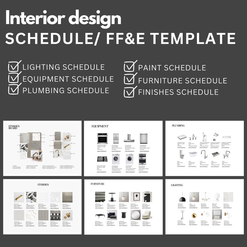 Interior Design Schedule Template, Fully Editable With Canva, Fixtures ...