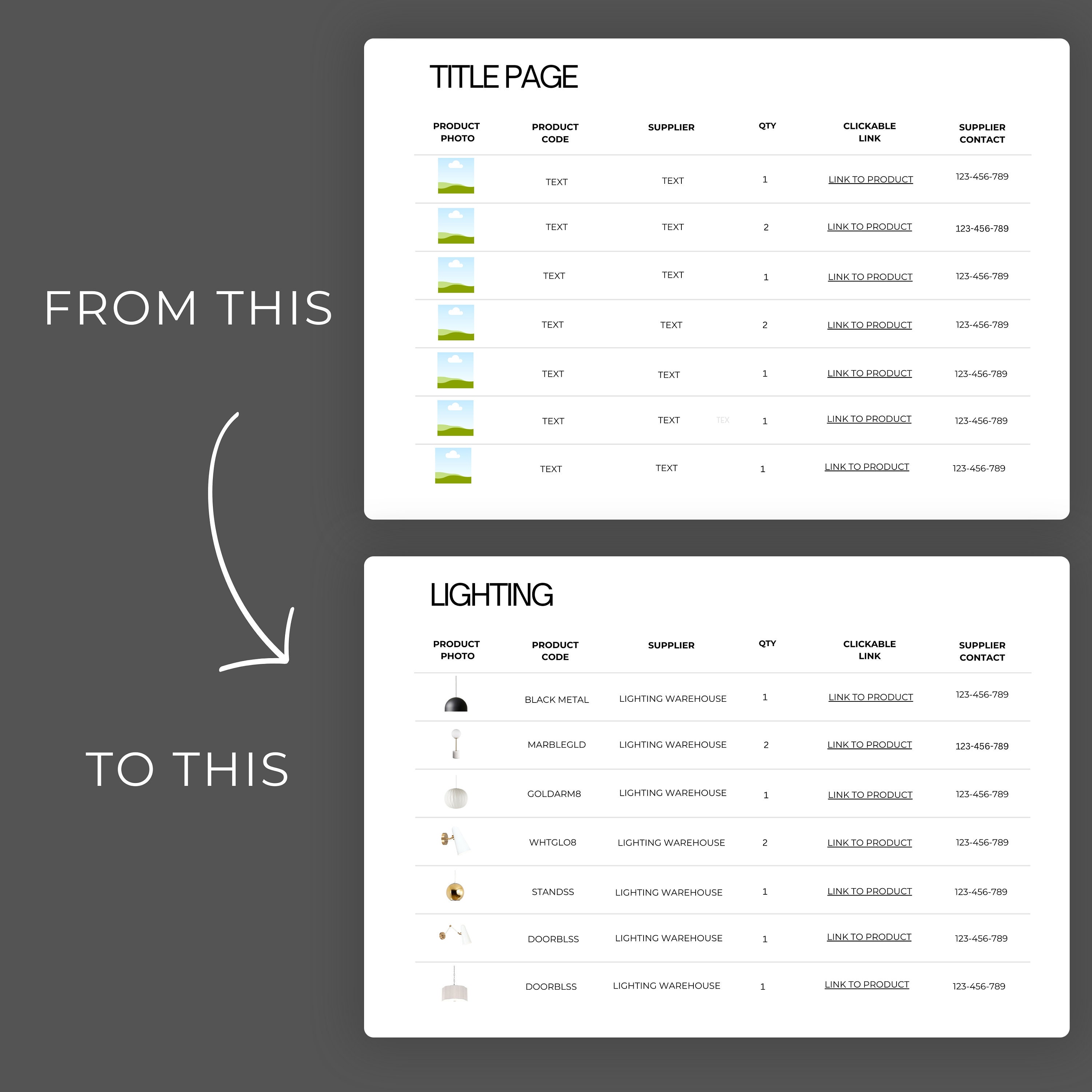 Interior Design Schedule Template, FF&E Canva Template, Edit in Canva ...
