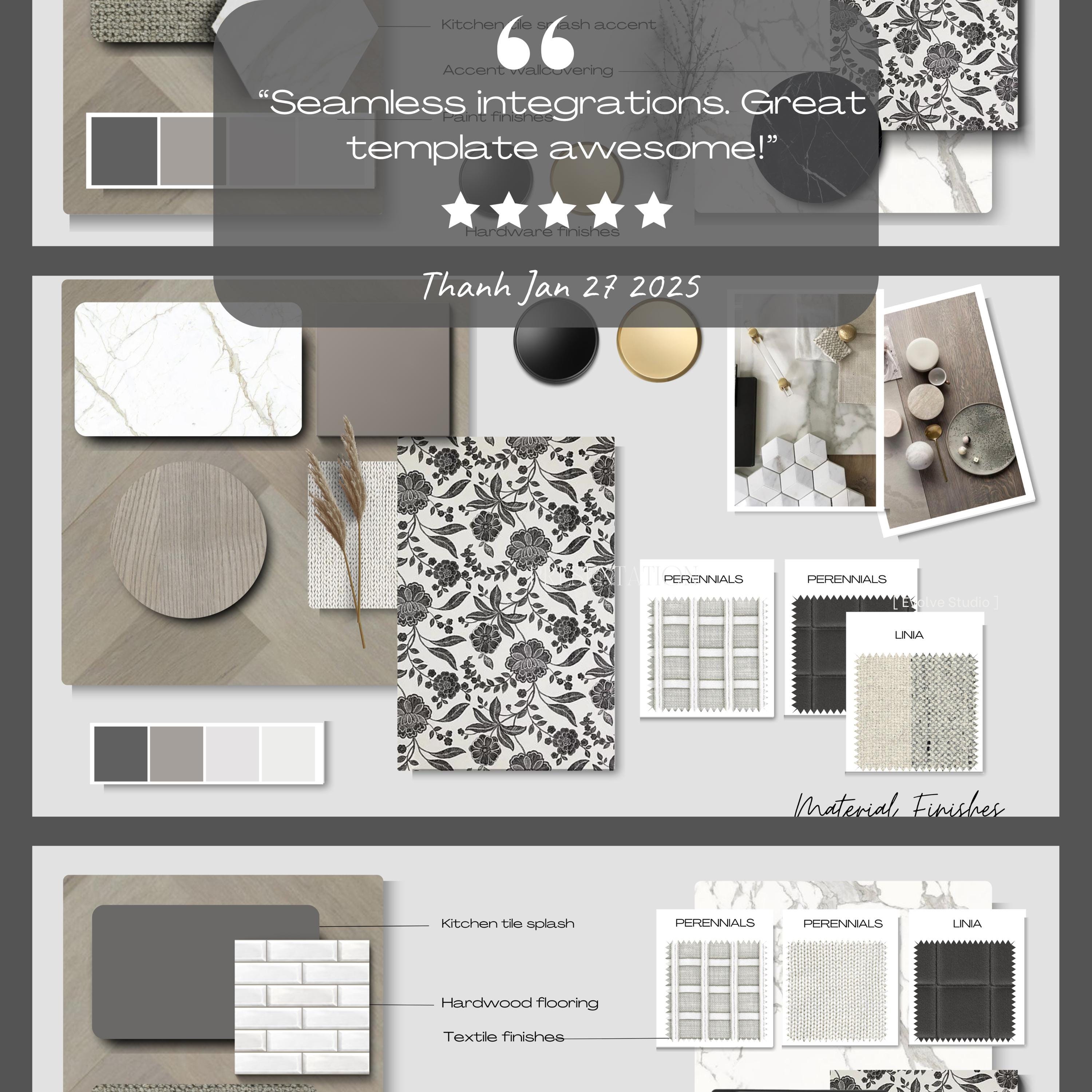 Interior Design Canva Finishes Board Mood Board Template, Edit in Canva ...