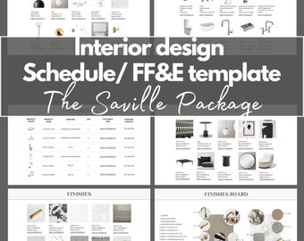 Interior Design Schedule Template, Fully Editable With Canva, Fixtures ...