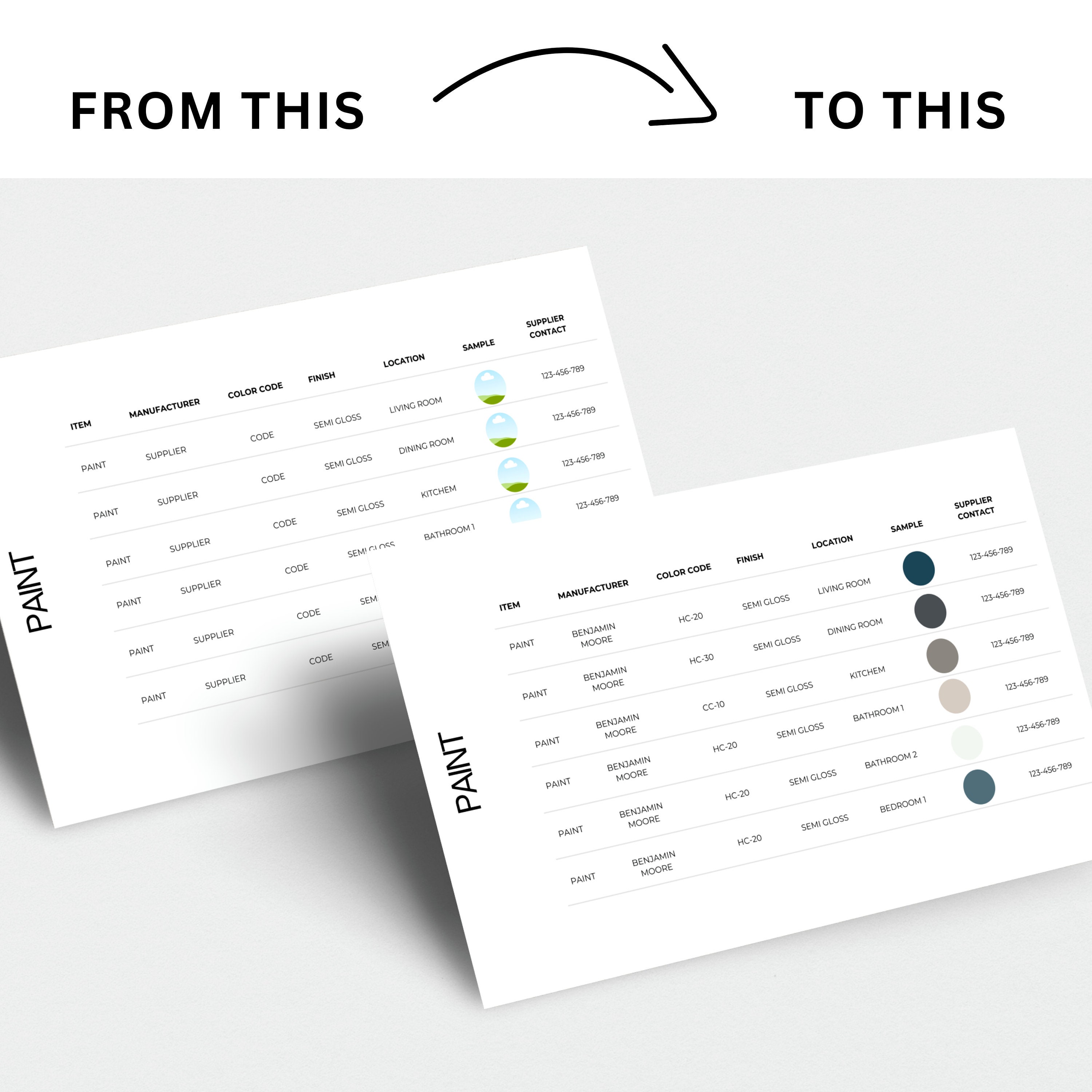 Interior Design Schedule Template, Fully Editable With Canva, Fixtures ...