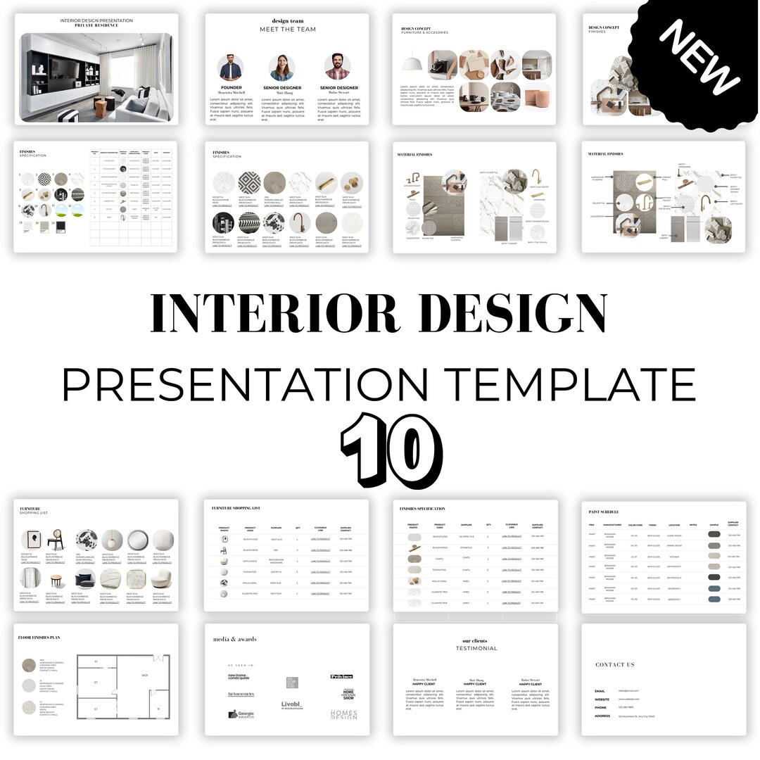 Interior Design Presentation Template, Canva Template, Moodboard ...