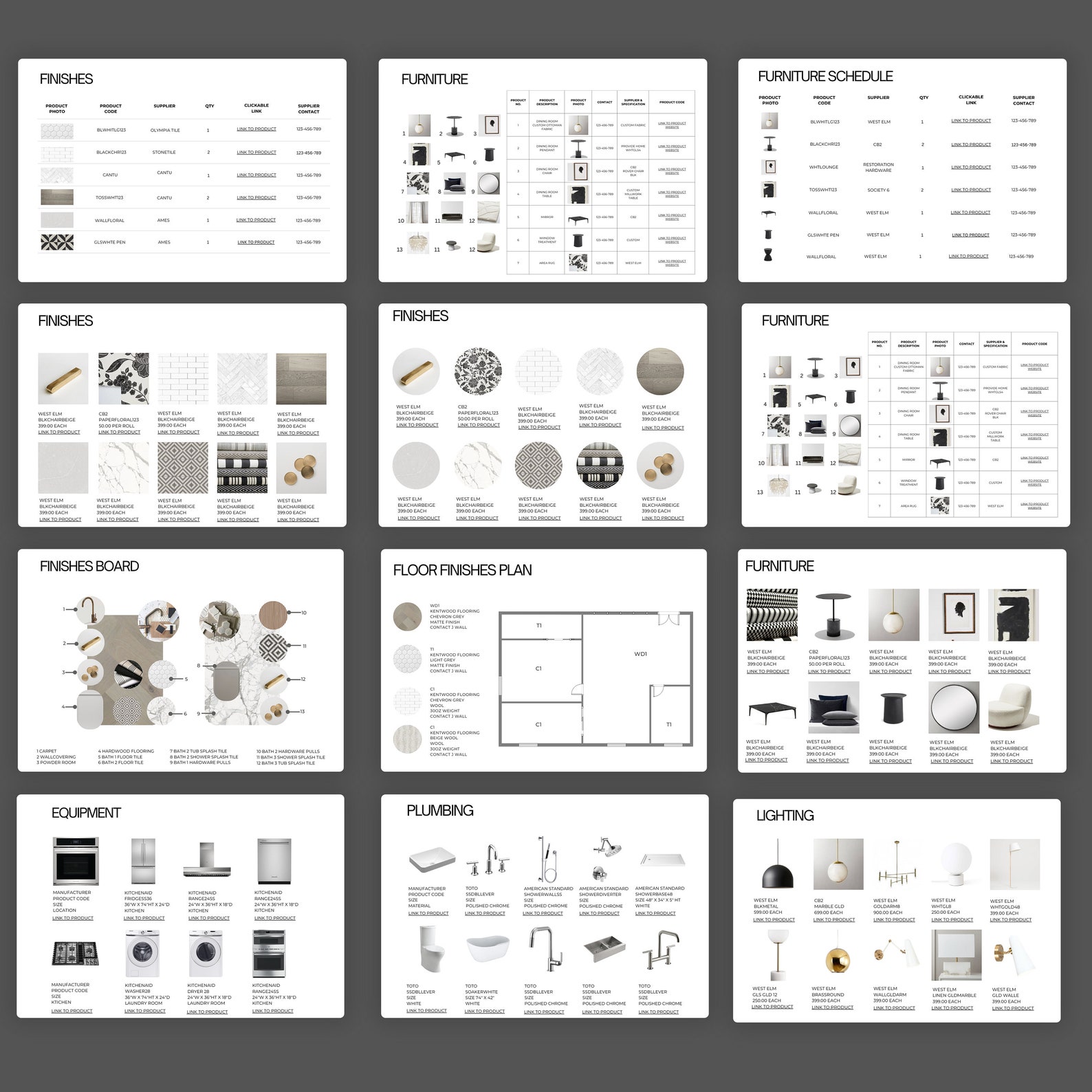 Interior Design Schedule Template, FF&E Canva Template, Edit in Canva ...