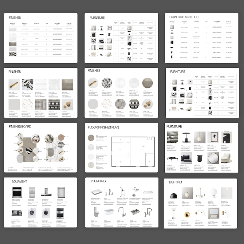 Interior Design Schedule Template, FF&E Canva Template, Edit in Canva ...