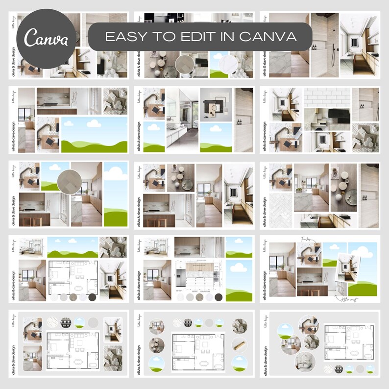 Interior Design Moodboard Template, Canva Editable Moodboard, Furniture ...