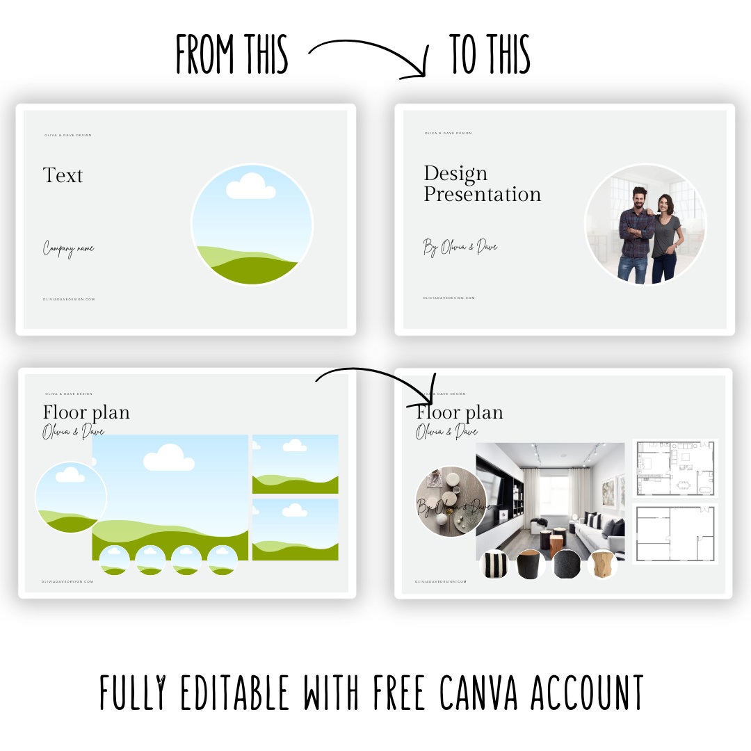 Interior Designer Editable Canva Presentation Template - Etsy