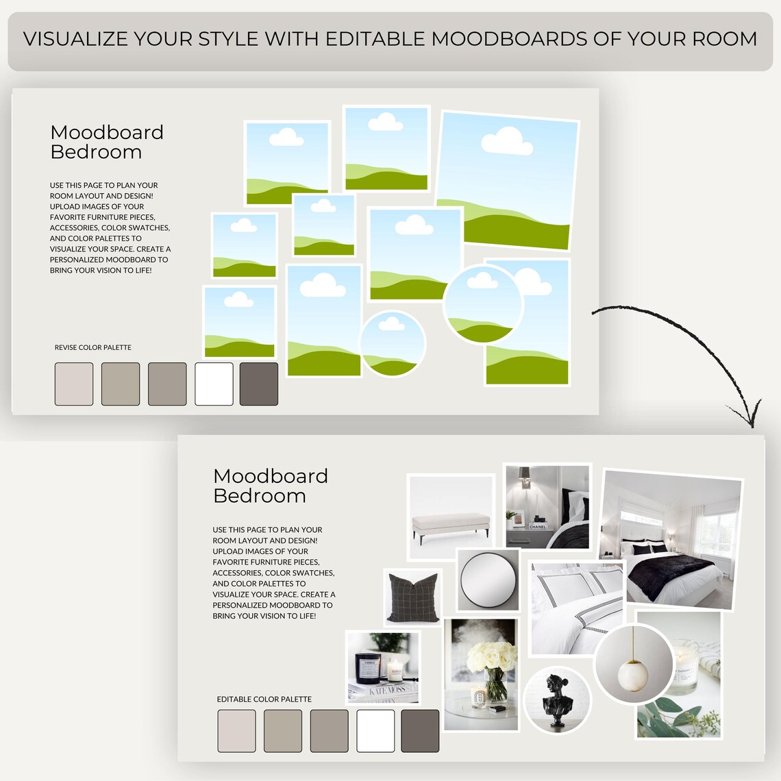 Bedroom Planner Template Canva, Drag and Drop Furniture Layout, Scale ...