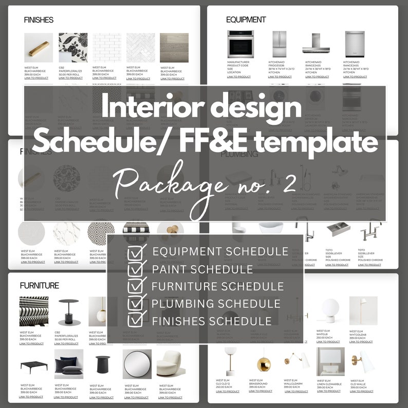 Interior Design Schedule Template, FF&E Canva Template, Edit in Canva ...