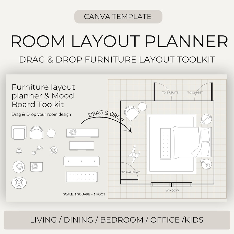 Room Planner Template Canva | Floor Plan Layout Planner | Interior ...