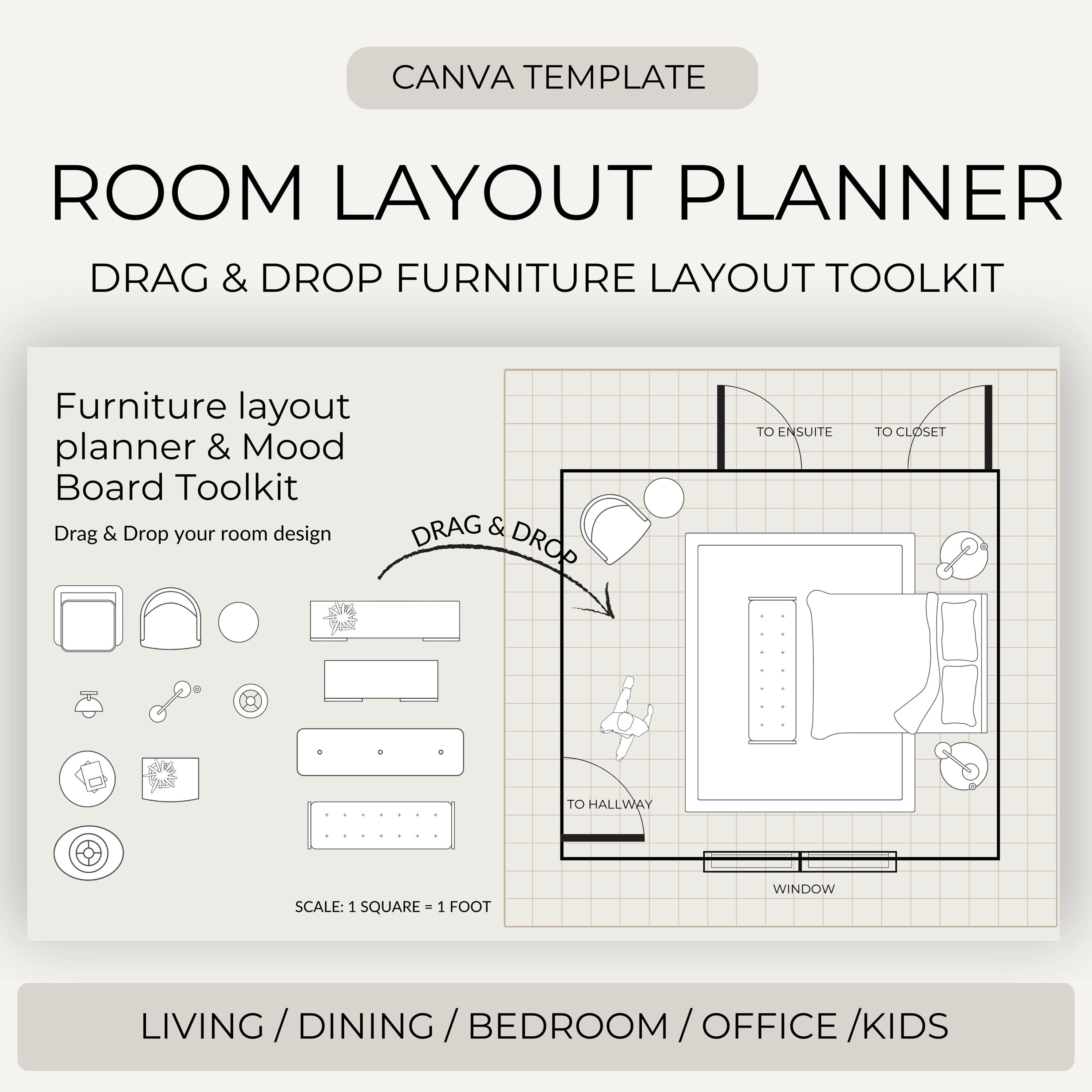 Room Planner Template Canva | Floor Plan Layout Planner | Interior ...