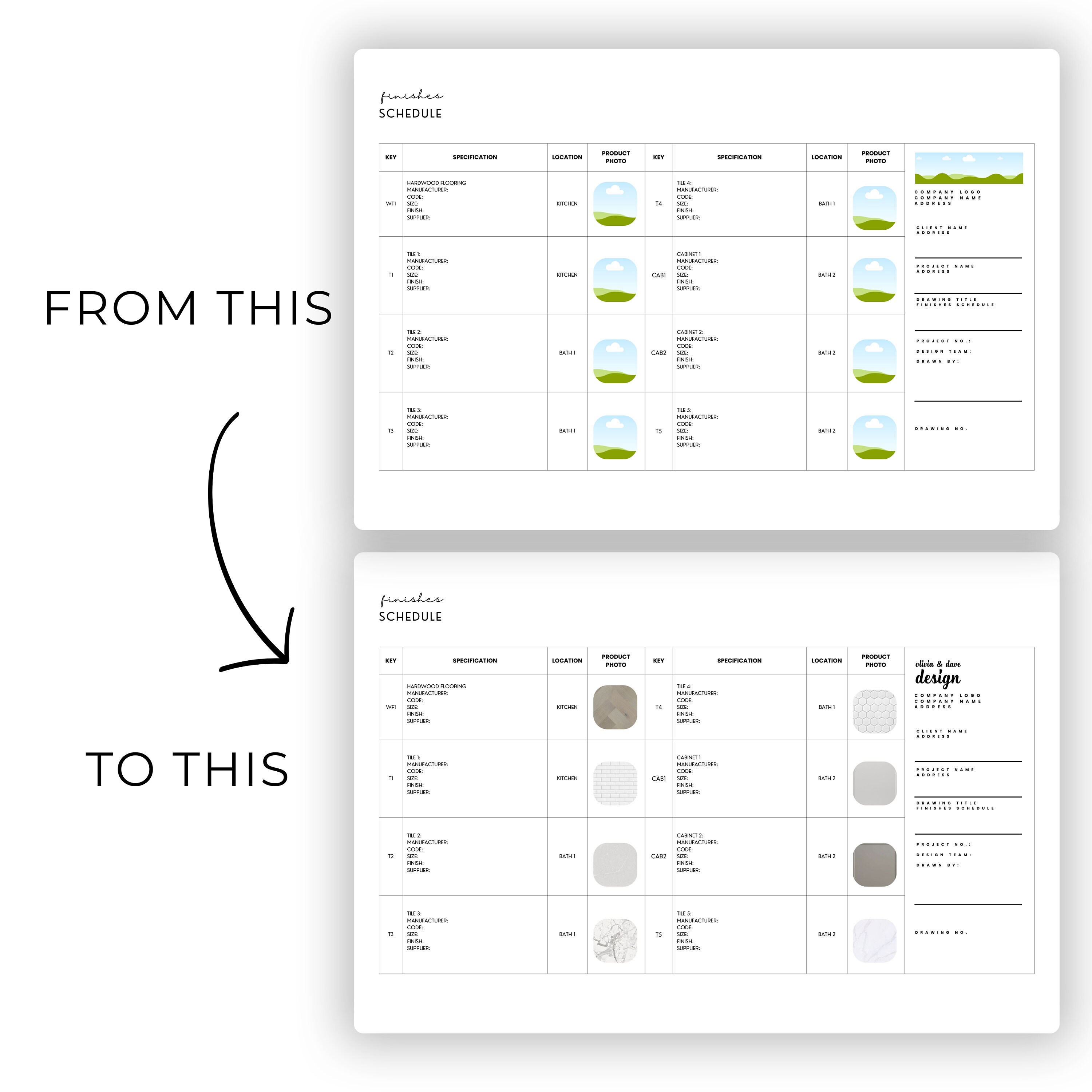 Interior Design Schedule Template, Fully Editable With Canva, Fixture ...