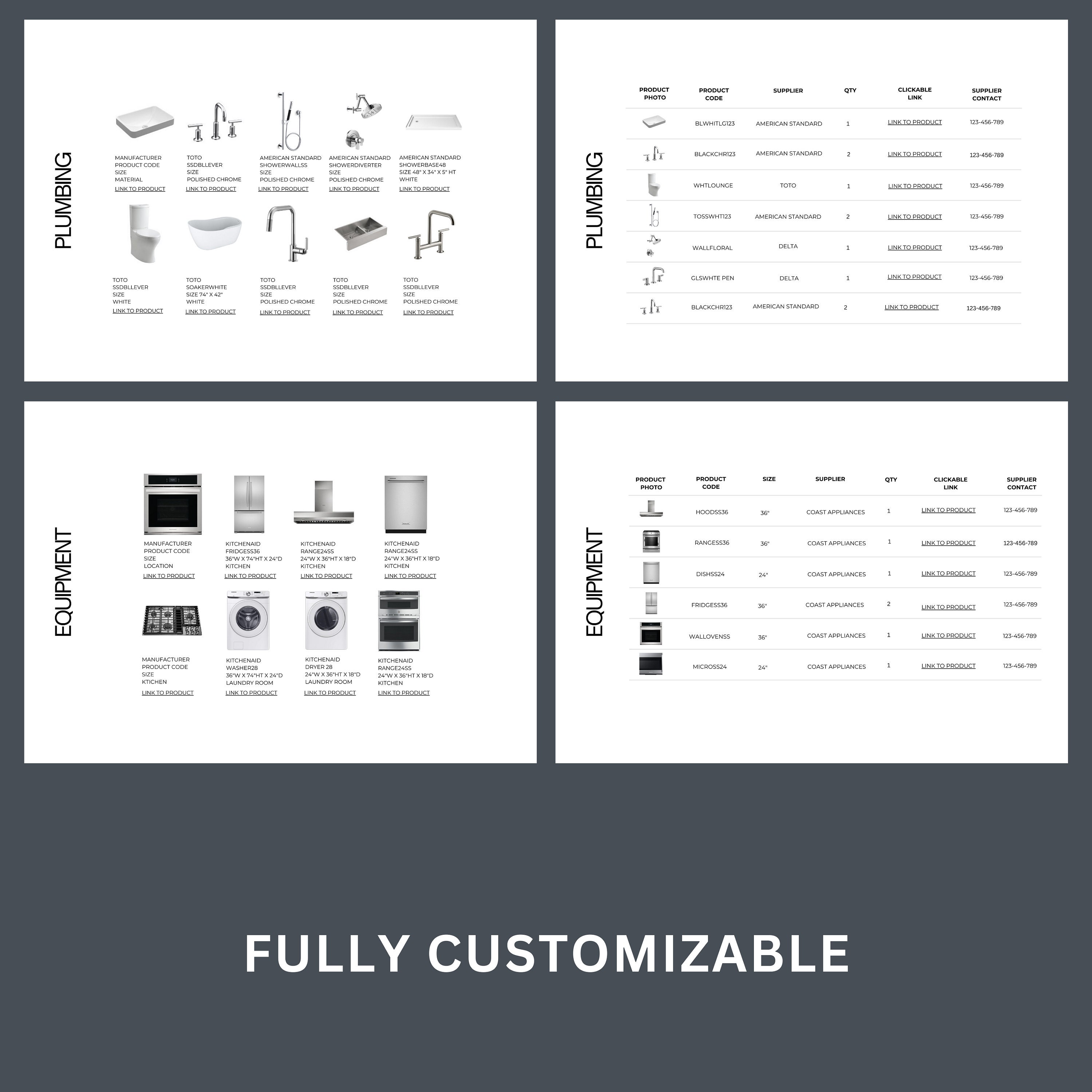 Interior Design Schedule Template, Fully Editable With Canva, Fixtures ...