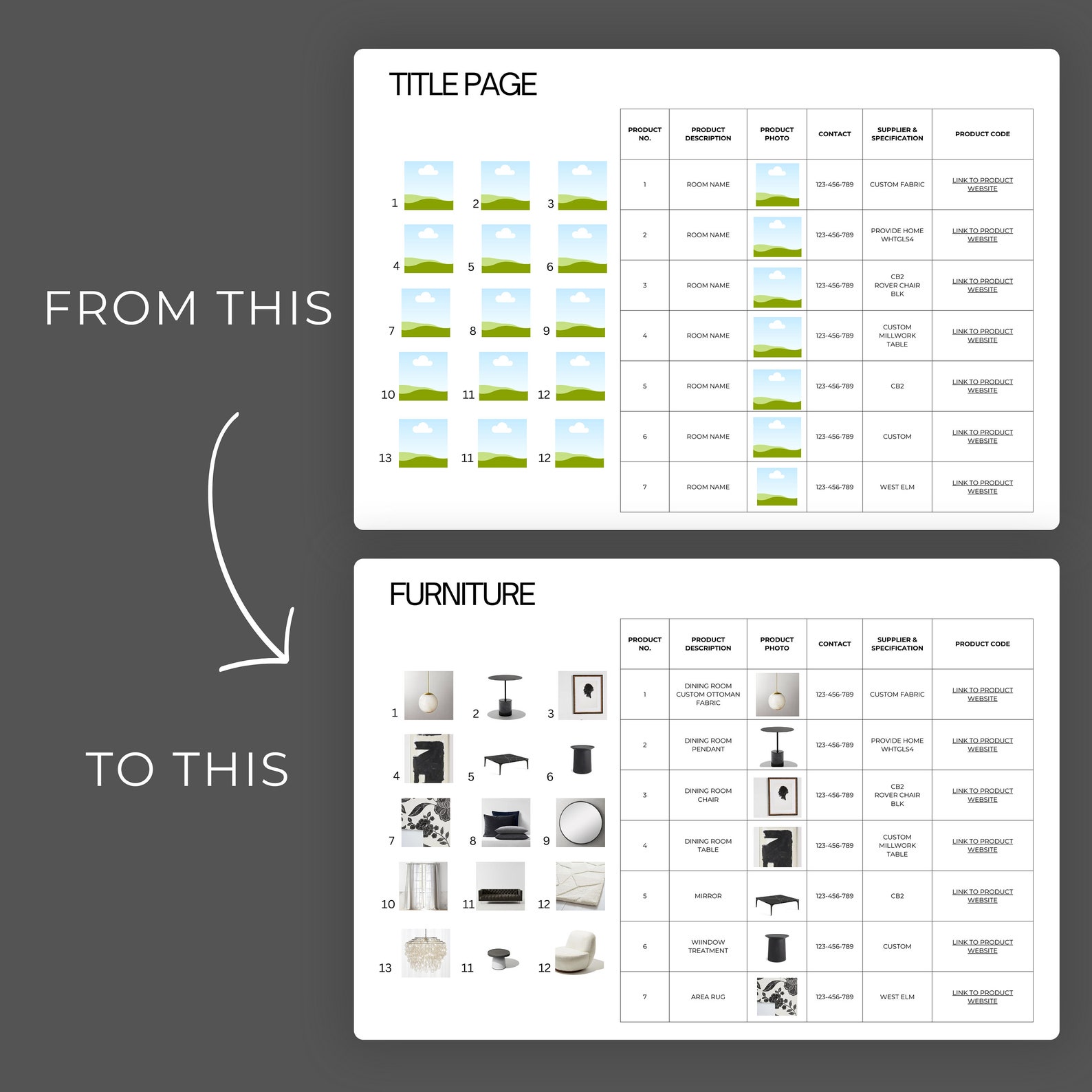 Interior Design Schedule Template, FF&E Canva Template, Edit in Canva ...