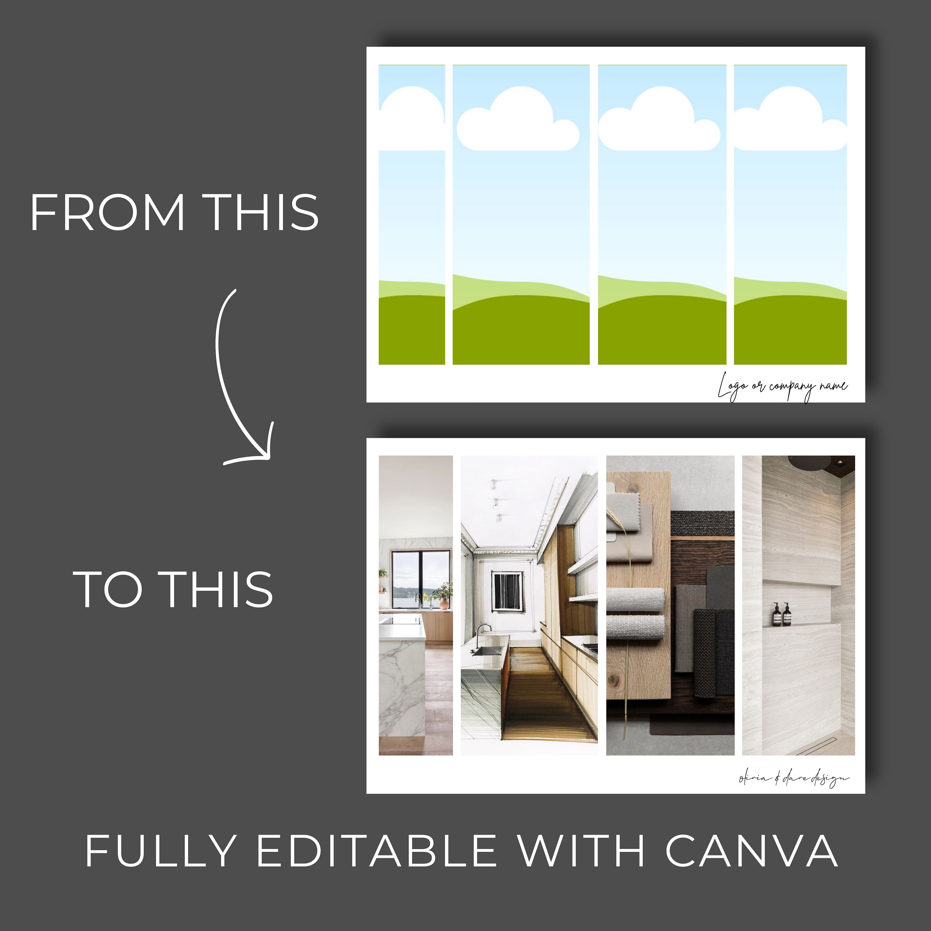 Interior Design Moodboard Template, Canva Editable Moodboard, Furniture ...